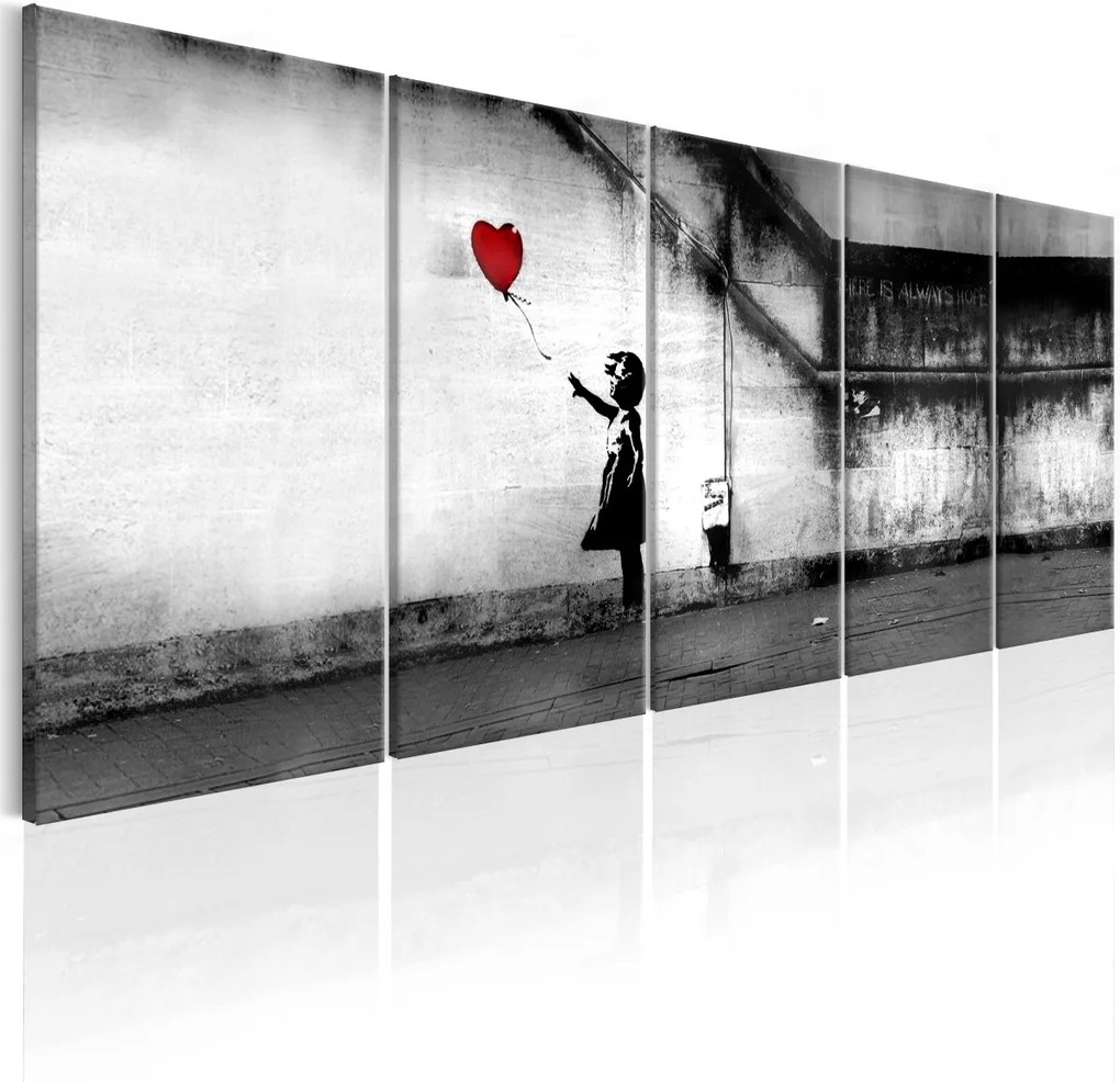 Vícedílný obraz - holčička s balónem (150x60 cm) - Murando DeLuxe