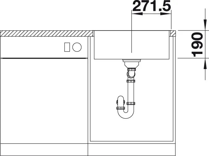 Granitový dřez Blanco SUBLINE 500 IF SteelFrame InFino antracit s excentrem 524108