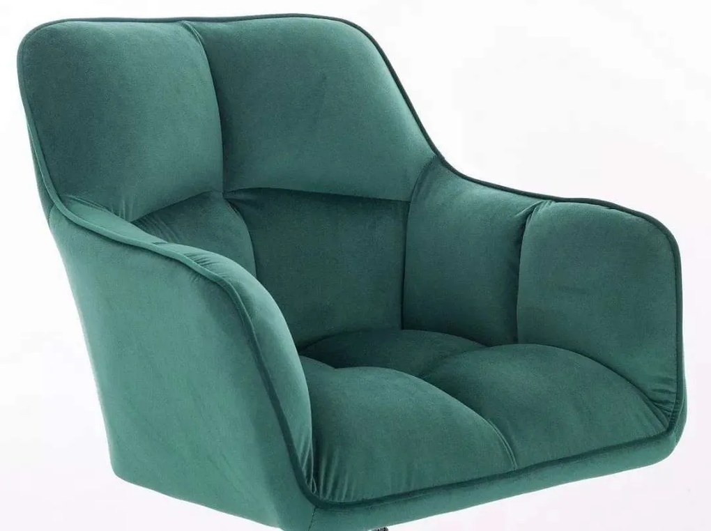 LuxuryForm DESIGN Otočné křeslo AMALFI VELUR na zlatém kříži - zelené