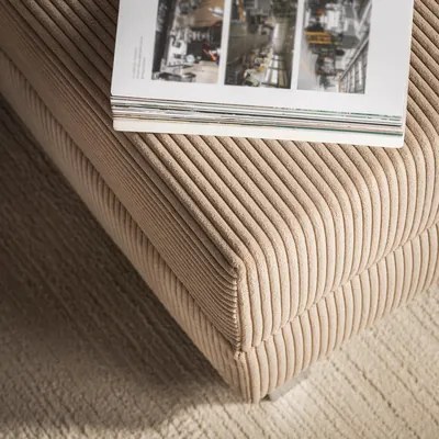 Béžová manšestrová rohová sedací souprava AVOLA