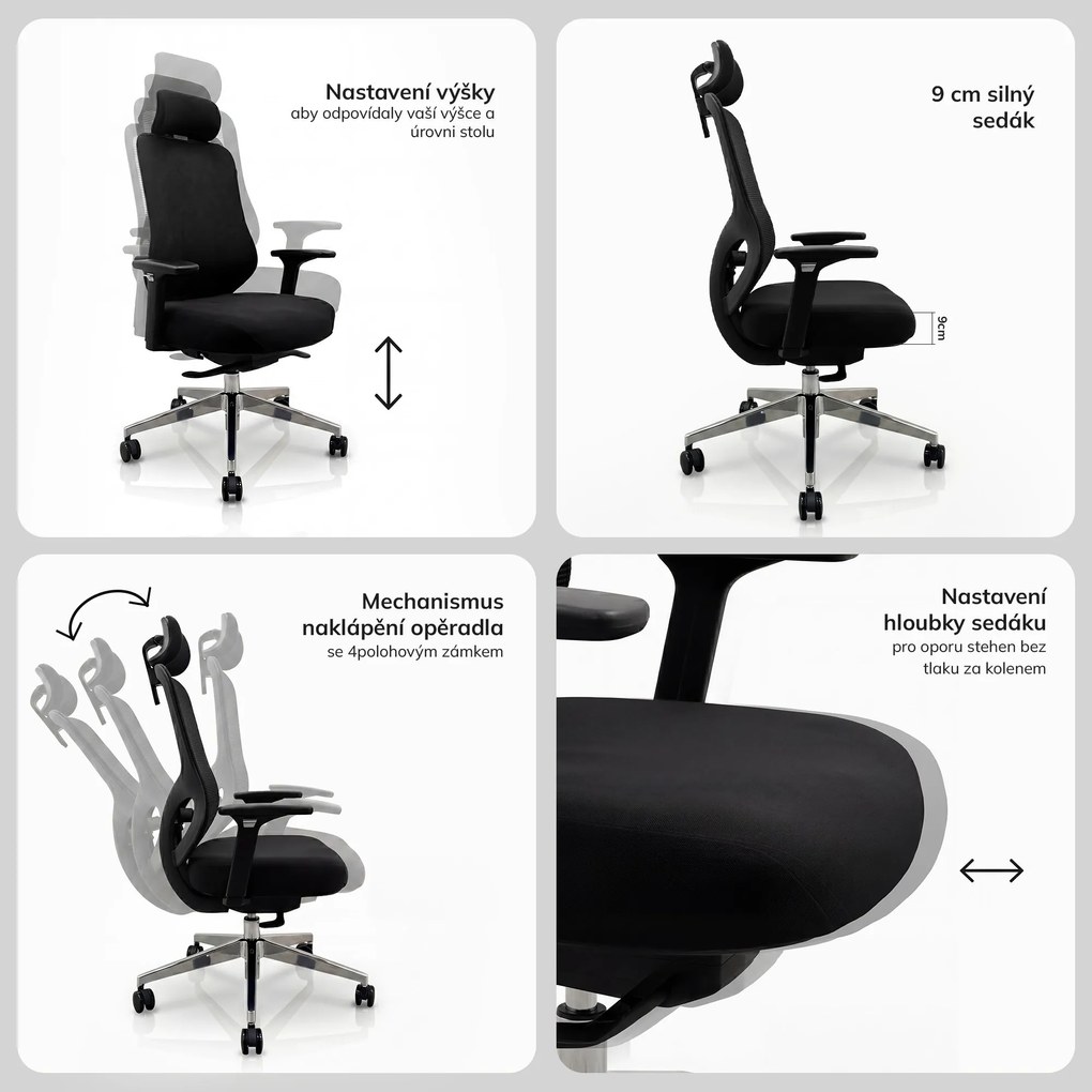 Ergonomická kancelářská židle černá AXIS