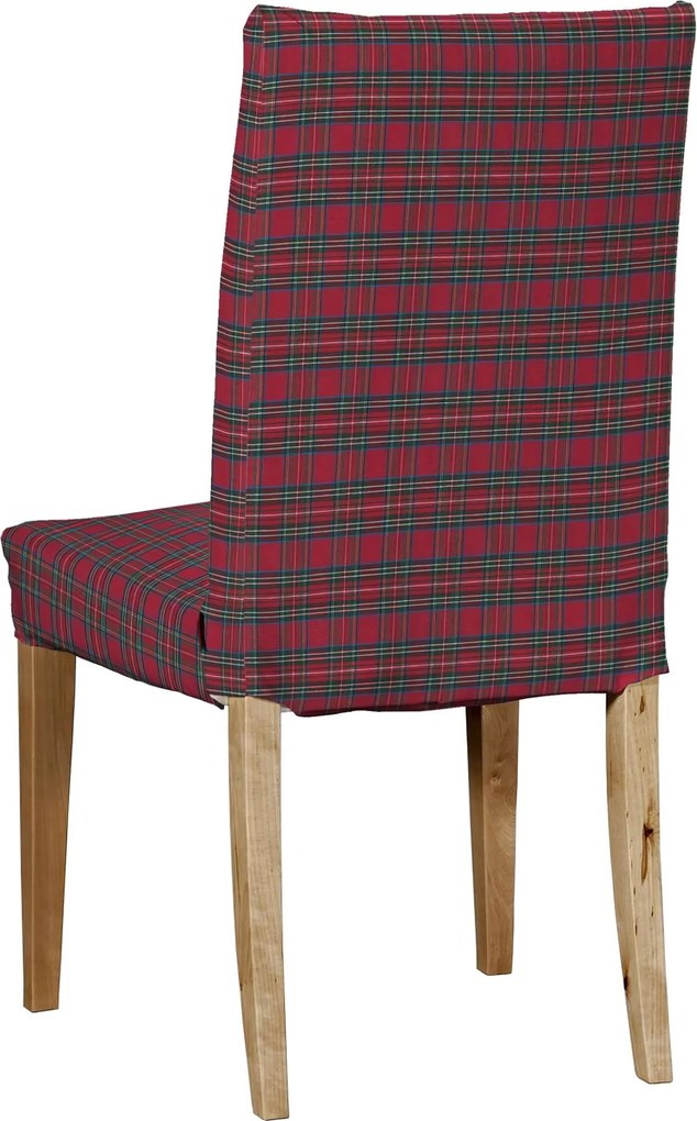 Potah na židli IKEA Henriksdal, krátký barva červená látka vzorované