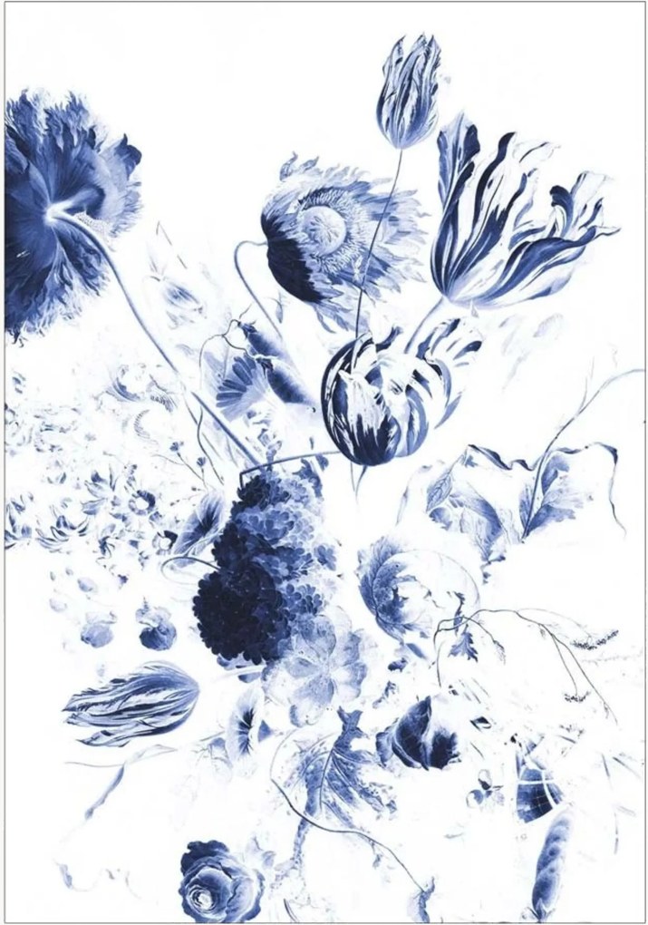 Tapeta Royal Blue Flowers II