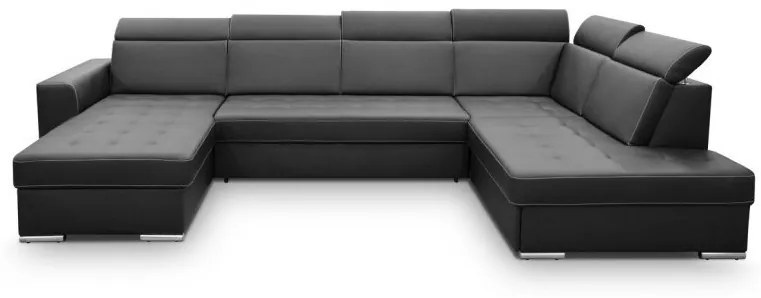 Casarredo - Komfort nábytek Rozkládací sedací souprava do U CONVERSO s úložným prostorem, výběr látek SK3 | Vyberte si umístění otomanu:: otomanu na levé straně (viz obrázek),potah: solar 99
