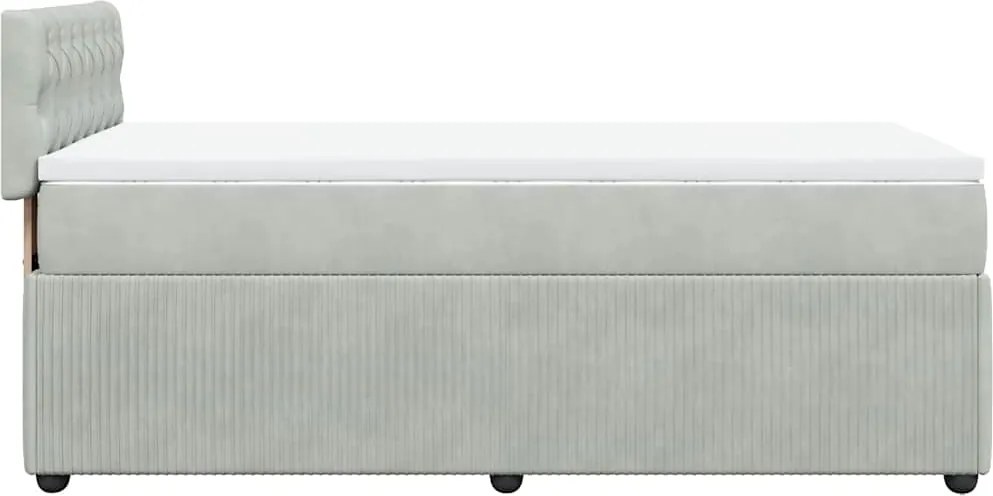 Box spring postel s matrací světle šedá 90x190 cm samet 3289920