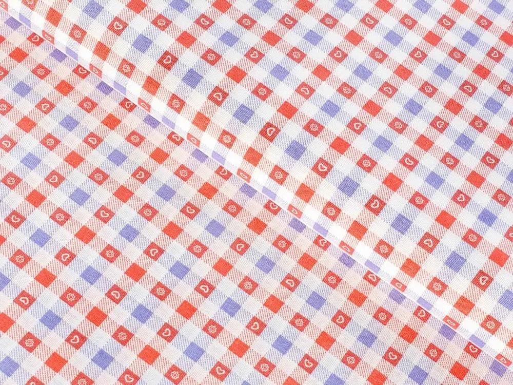 Biante Dekorační čtvercový ubrus Leona LN-028 Červeno-modré káro 50x50 cm