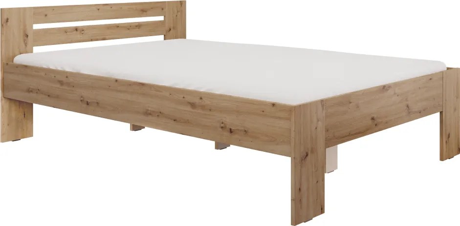 Postel, 140x200, dub artisan, BASIS