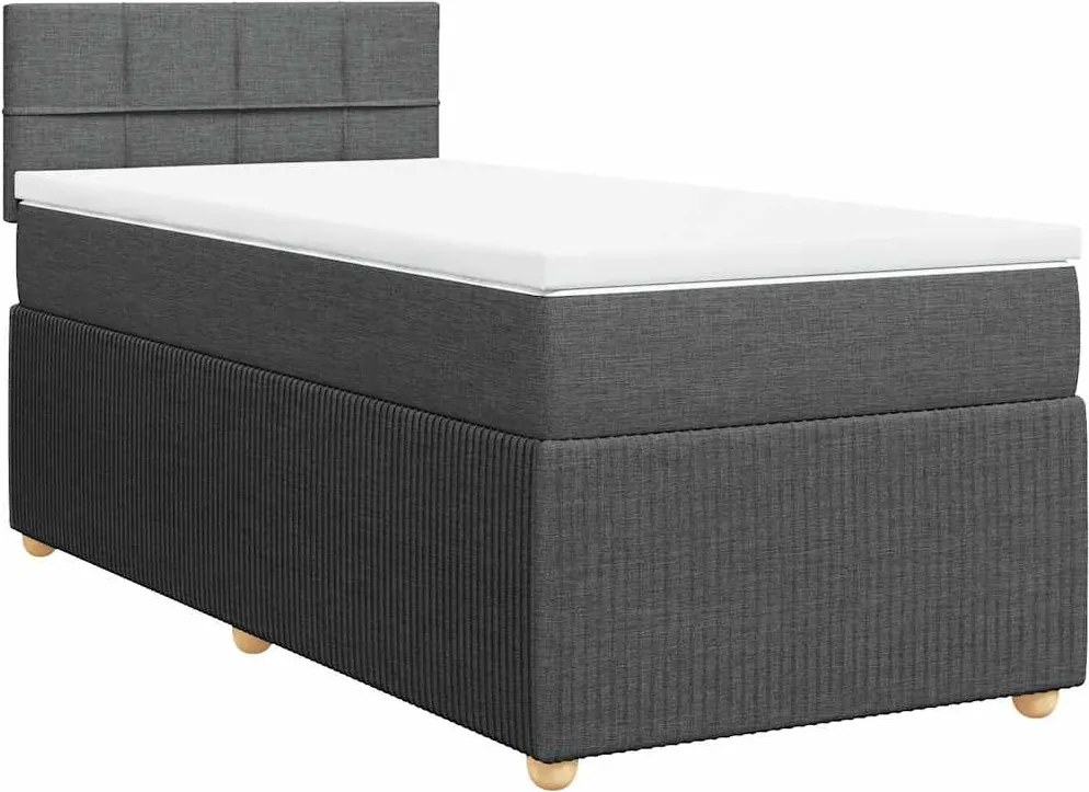 Box spring postel s matrací tmavě šedá 90x200 cm textil 3289640