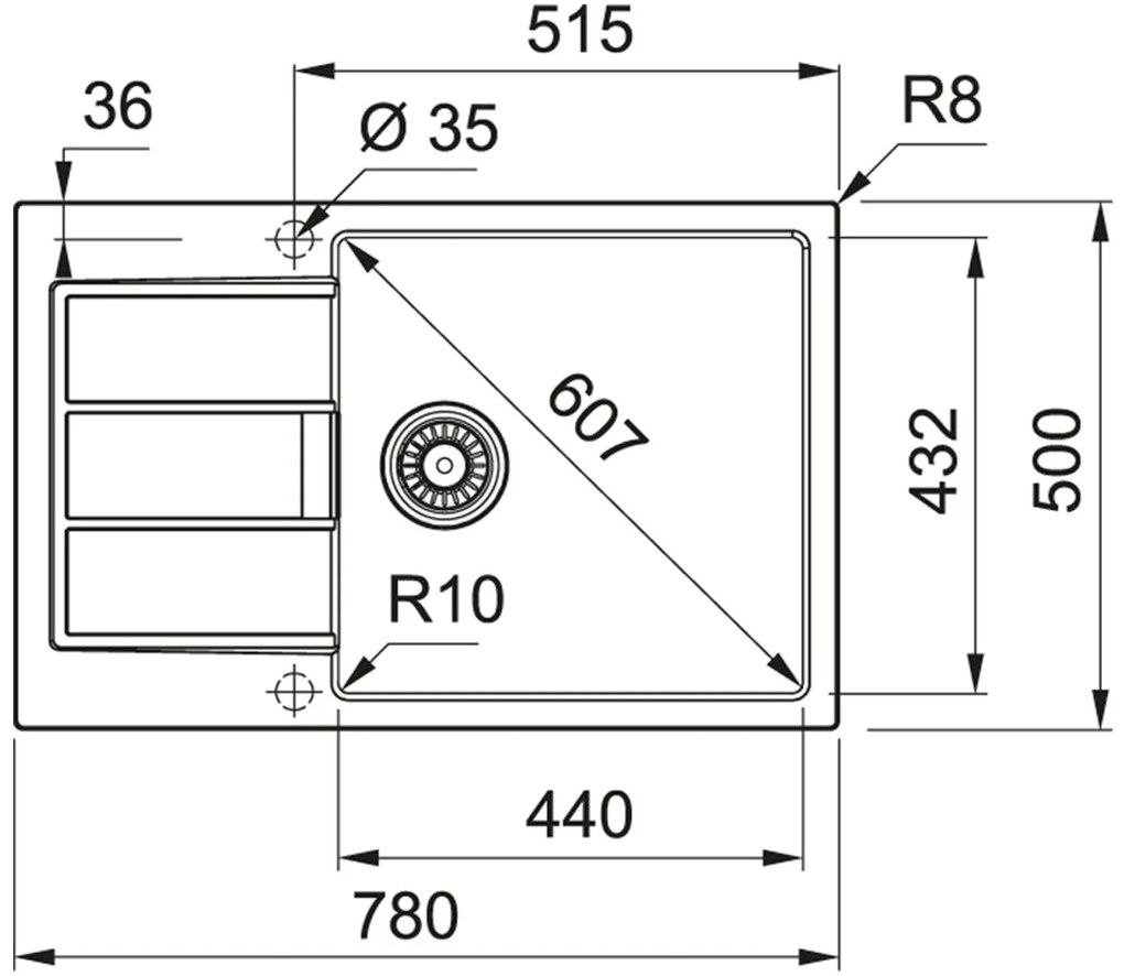 Tectonitový dřez Franke S2D 611-78 XL Béžová