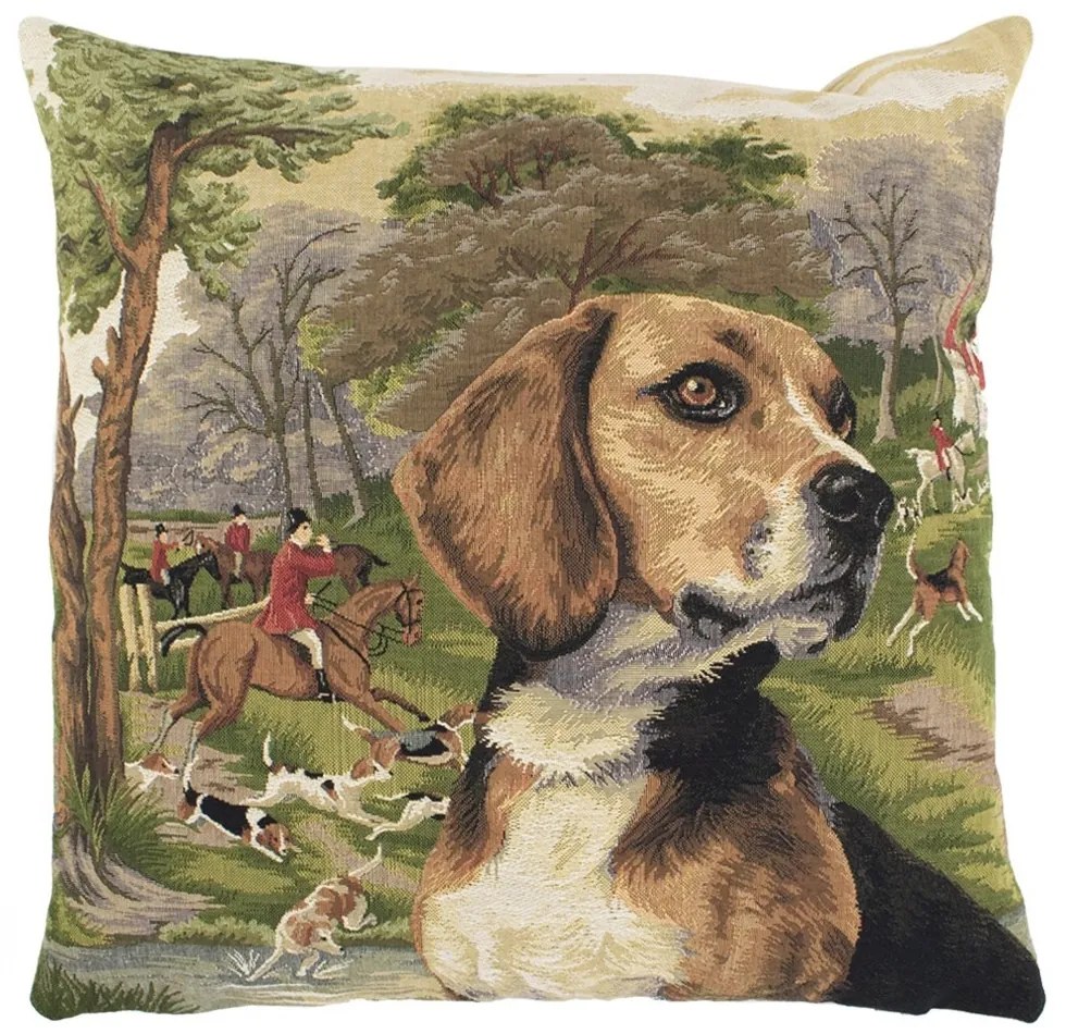 Gobelínový polštář lovecký pes Beagle - 45*45*15cm