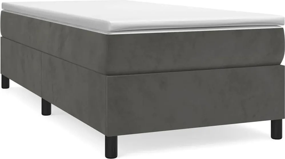 Rám postele s boxspringem tmavě šedá 100 x 200 cm samet 3121103