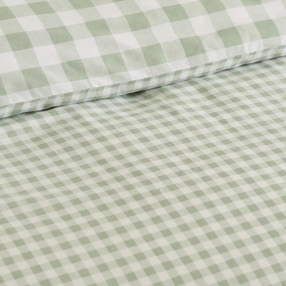 Zelené 3dílné povlečení na dvoulůžko 200x200 cm Bamford Gingham Check – Catherine Lansfield