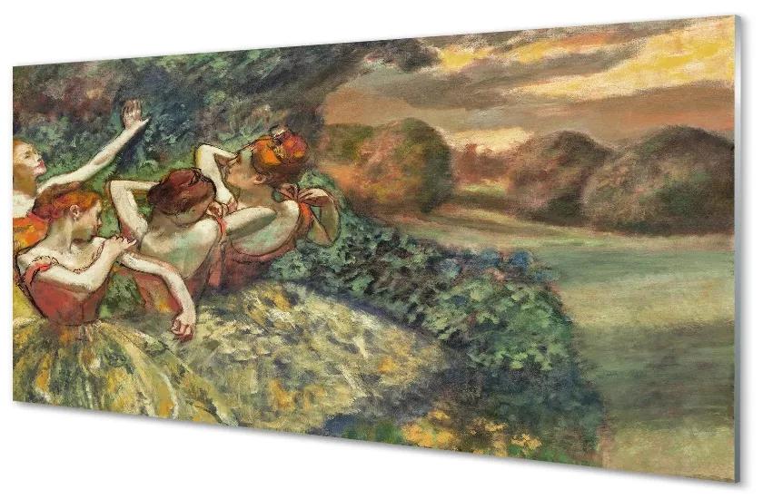 Obraz na skle Baleríny tanec v lese 140x70 cm