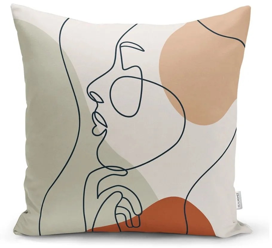 Povlak na polštář Minimalist Cushion Covers Pastel Drawing Face, 45 x 45 cm