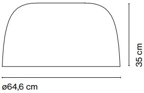 Marset A681-119 Djembé C 65.35, modré stropní svítidlo, 28,5W LED 2700K stmívatené, prům. 64,6cm