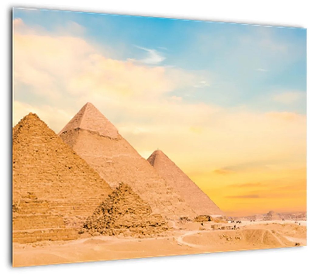 Skleněný obraz egyptských pyramid (70x50 cm)