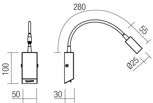 Redo 01-4802 - LED Flexibilní lampička HELLO LED/3W/230V bronzová