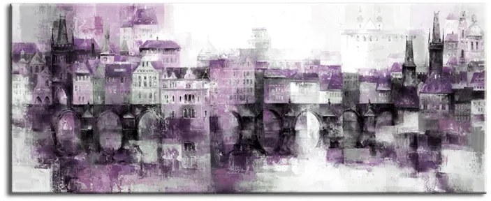 Obraz Staré Město pražské Purple Velikost (šířka x výška): 180x70 cm