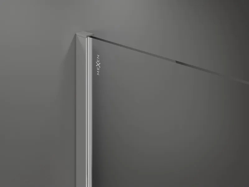Mexen Kioto sprchová zástěna 140x200 cm 8 mm, chromový profil, sklo efekt zrcadla, 800-140-101-01-50