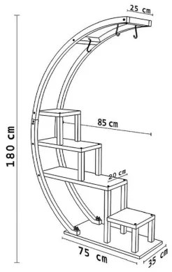 Stojan na květiny GARDEN 180x85 cm hnědá/černá