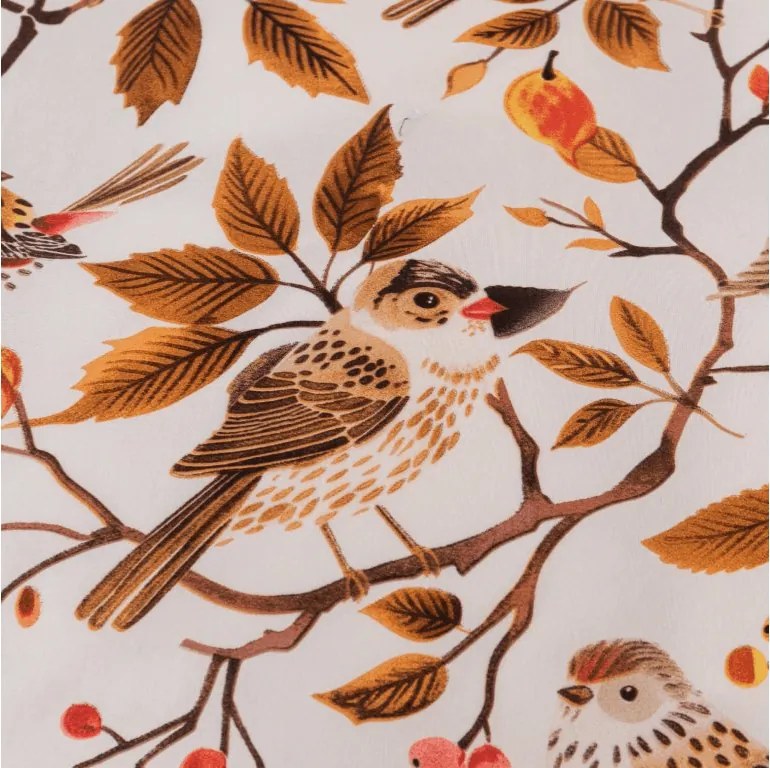 Povlečení z mikrovlákna BIRDS PUMPKIN hnědé Rozměr povlečení: 2 ks 70 x 90 cm | 200 x 220 cm
