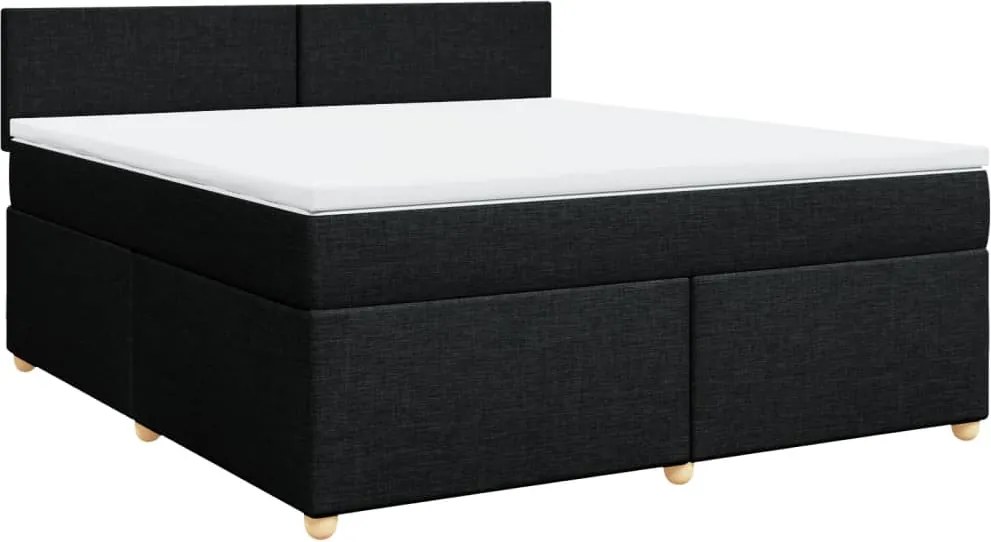 Box spring postel s matrací černá 180x200 cm textil 3286754