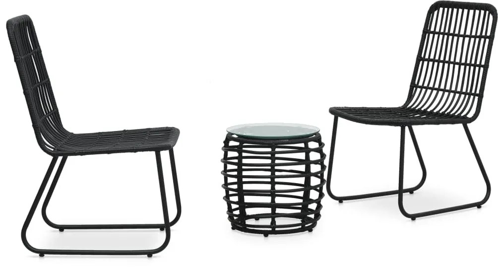 vidaXL 3dílný bistro set polyratan [48583] Barva: Černá