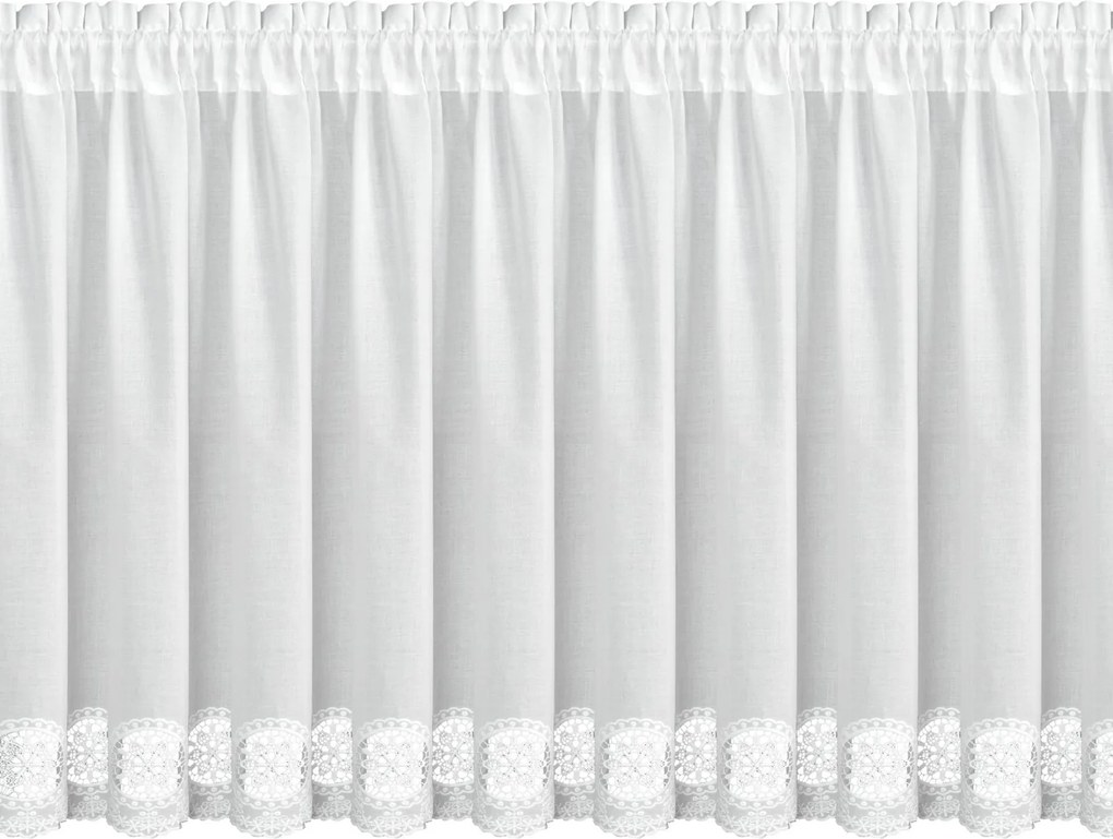 KRÁTKÁ ZÁCLONA NA PÁSCE LILA 150X70 CM BÍLÁ