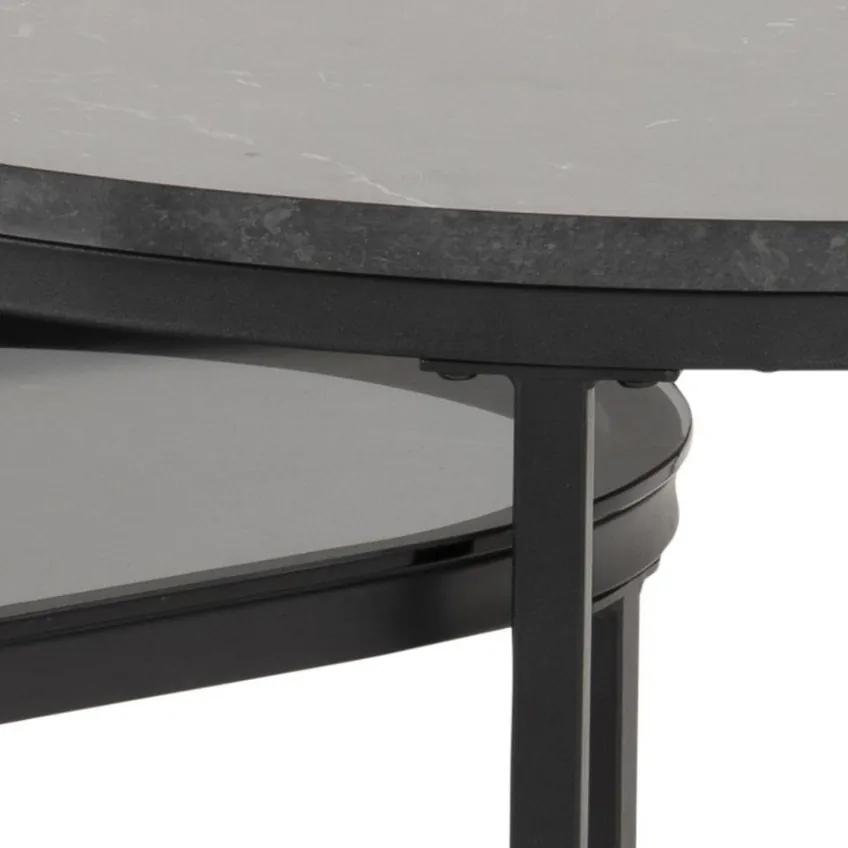 OnaDnes -20% Scandi Set dvou černých konferenčních stolků Sprut 70/70 x 70/40 cm