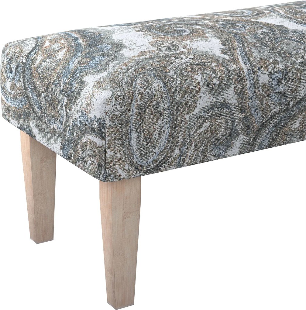 Dlouhá lavička 100x40cm barva vícebarevná látka pletený vzor, vzorované