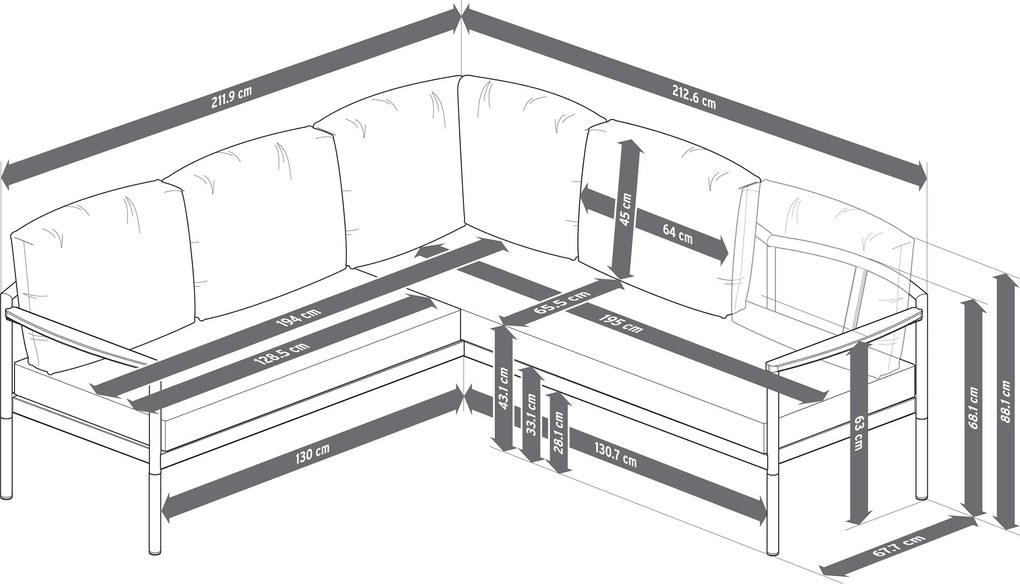 Tchibo - Rohová sedací souprava »Elin« s jídelním stolem - barva: černá