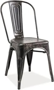 Kovová jídelní židle LOFT černá přetíraná