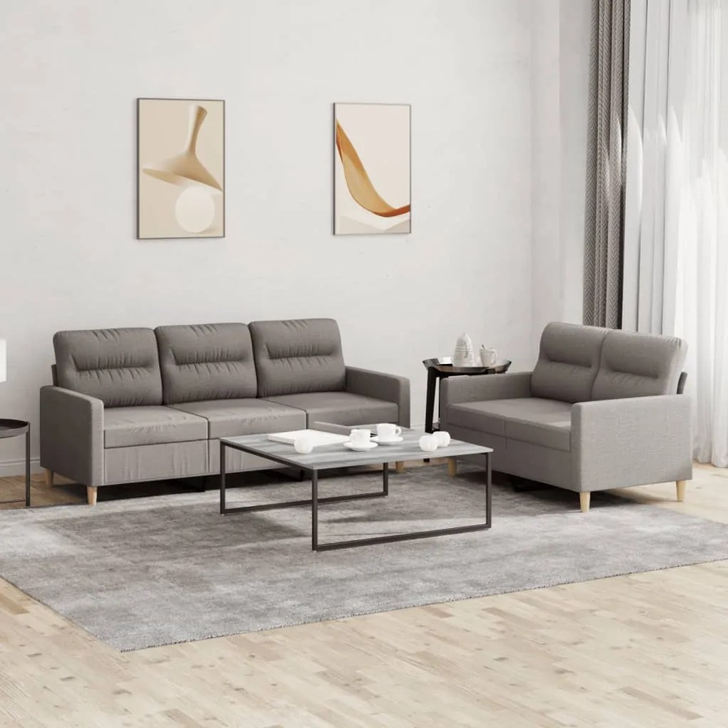 2dílná sedací souprava s poduškami taupe textil 3201607