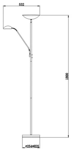 Lucide 19791/24/30 - LED Stojací lampa ZENITH LED/20W/230V + LED/4W