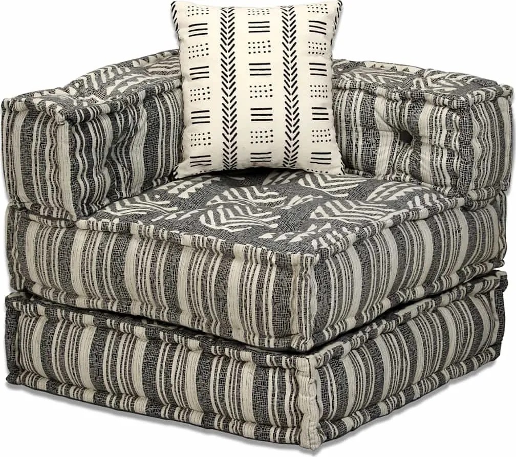 vidaXL 2místný modulární pouf pruhovaný textil [244977] Barva: Patchwork