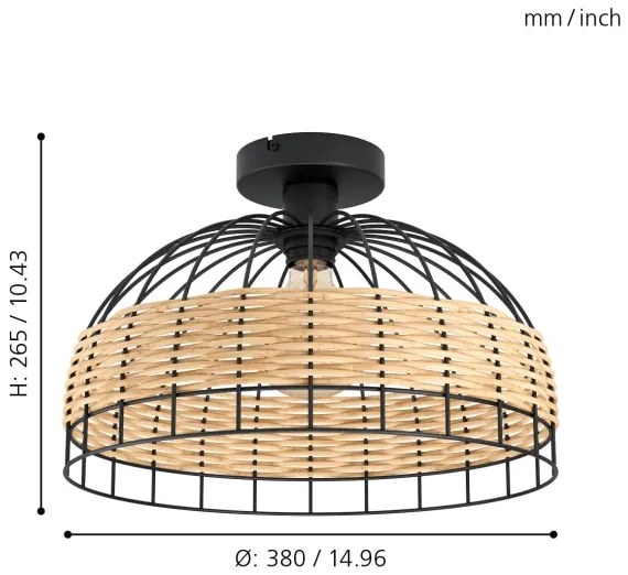 Eglo 43398 - Stropní svítidlo ANWICK 1xE27/60W/230V