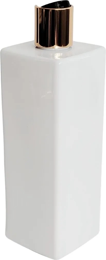 Dávkovač na mýdlo 500 ml bílý s černo-zlatým DISC TOP LUNA