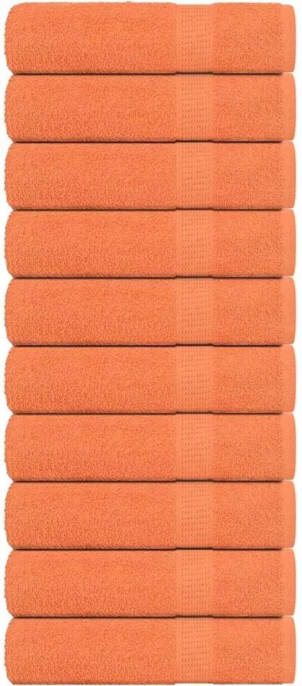 Fionshop 263170970 Koupelových osušek 10 ks oranžové 100x150 cm 360 g/m²