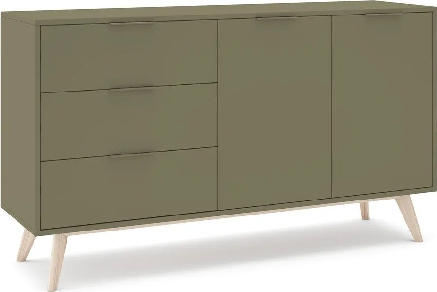 Zelená matná komoda 140x81x40 cm Campus – Marckeric