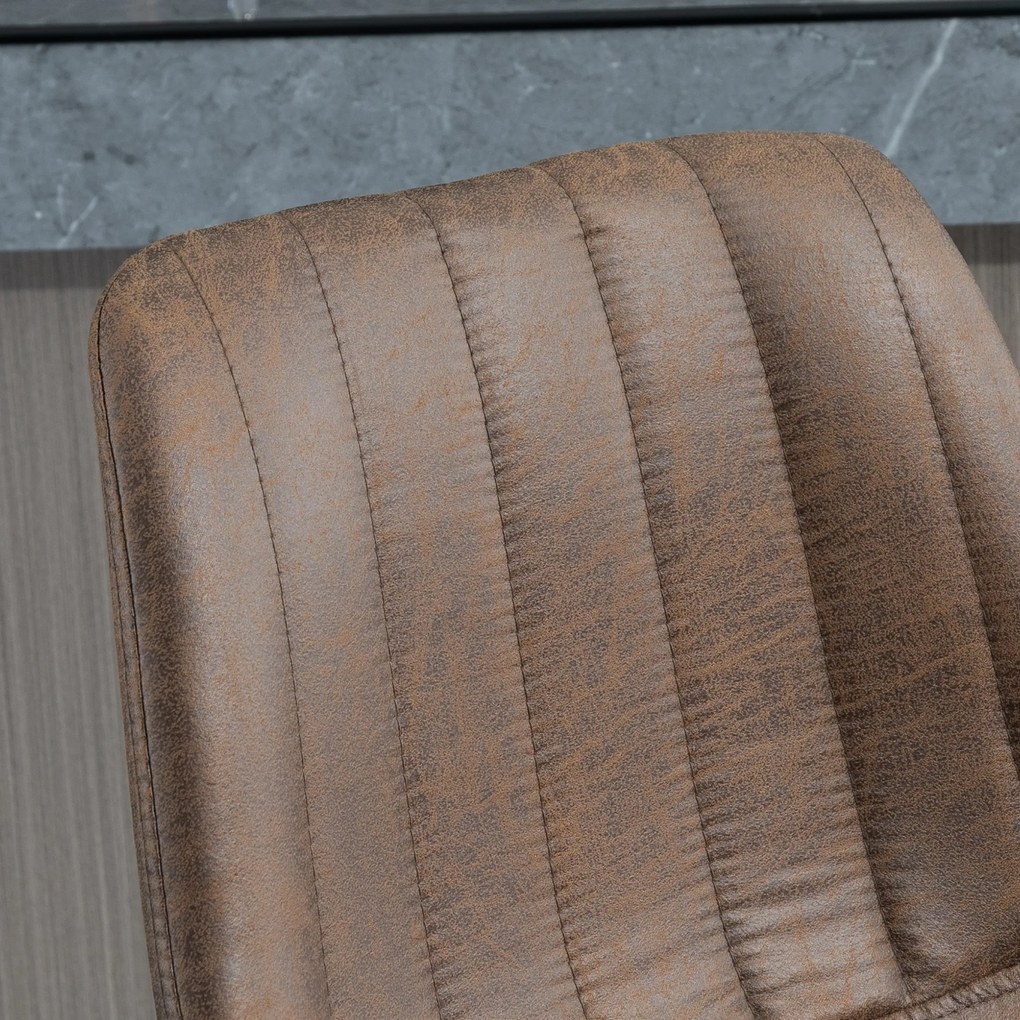 HOMCOM sada 2 barových židlí kuchyňská židle výškově nastavitelná s podnožkami otočná židle hnědá polyester 43 x 46 5 x 89-110 cm pro bar kuchyň