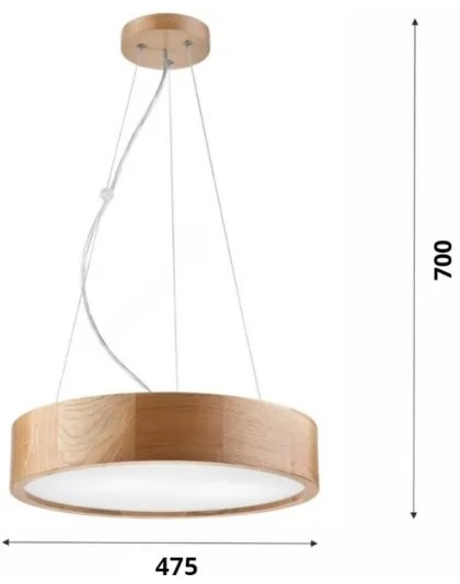 Brilagi - LED Lustr na lanku CARVALHO 3xE27/15W/230V dub pr. 47,5 cm