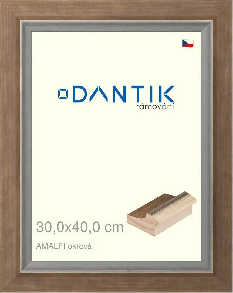 DANTIK rámeček 30x40 | AMALFI okrová (Plexi Čiré)