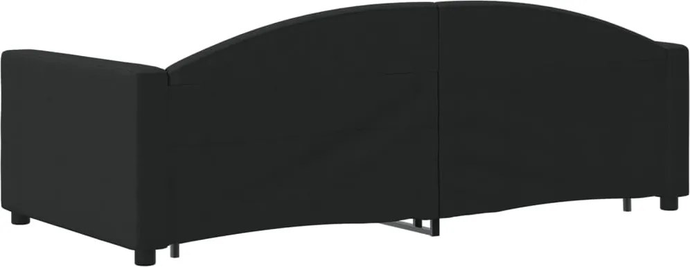 Válenda s přistýlkou černá 90 x 190 cm textil 3197200