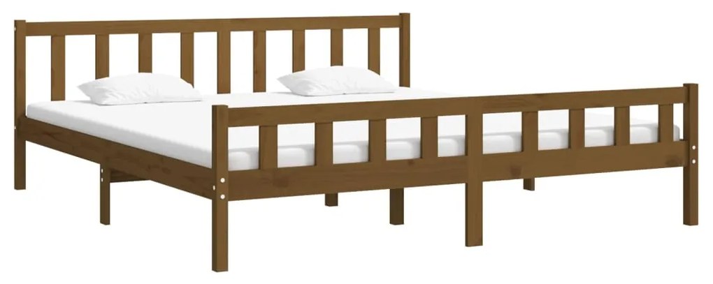 Rám postele medově hnědý masivní dřevo 180x200 cm Super King,  810697