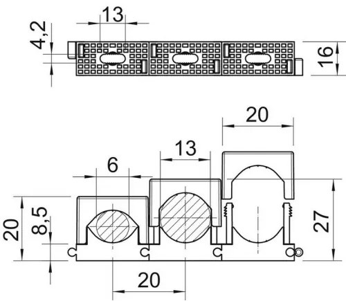 Příchytka řadová OBO 2037 6-13 LGR d=6-13mm 2250136