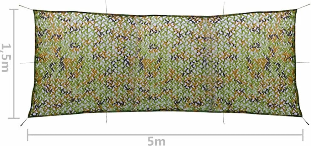 Maskovací síť s úložným pytlem 1,5 x 5 m zelená 135874