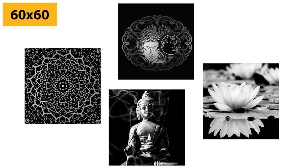 Set obrazů klidný Buddha Varianta: 4x 40x40
