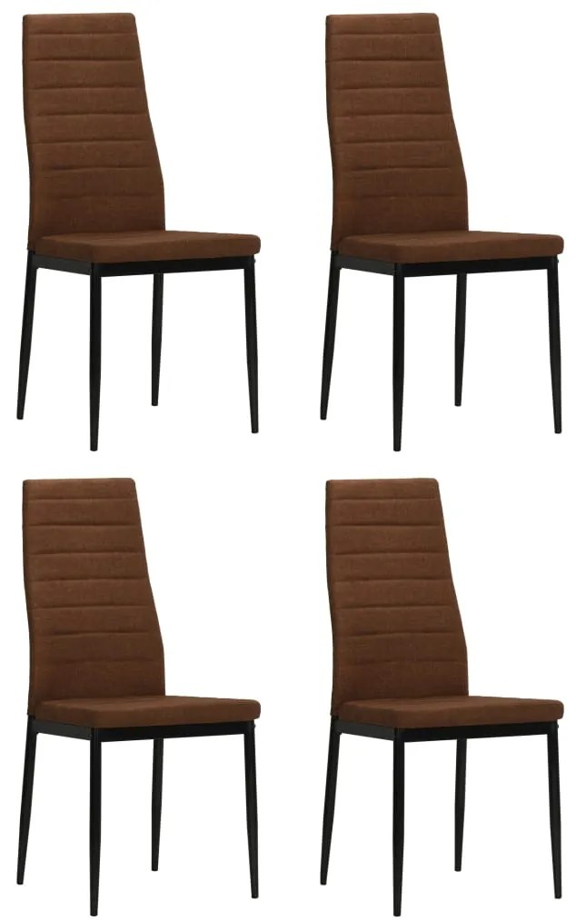 Jídelní židle 4 ks hnědé textil - Default Title