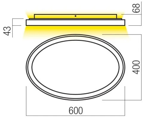 Redo 01-3807 - LED Stmívatelné stropní svítidlo NOBU LED/60W/230V zlatá