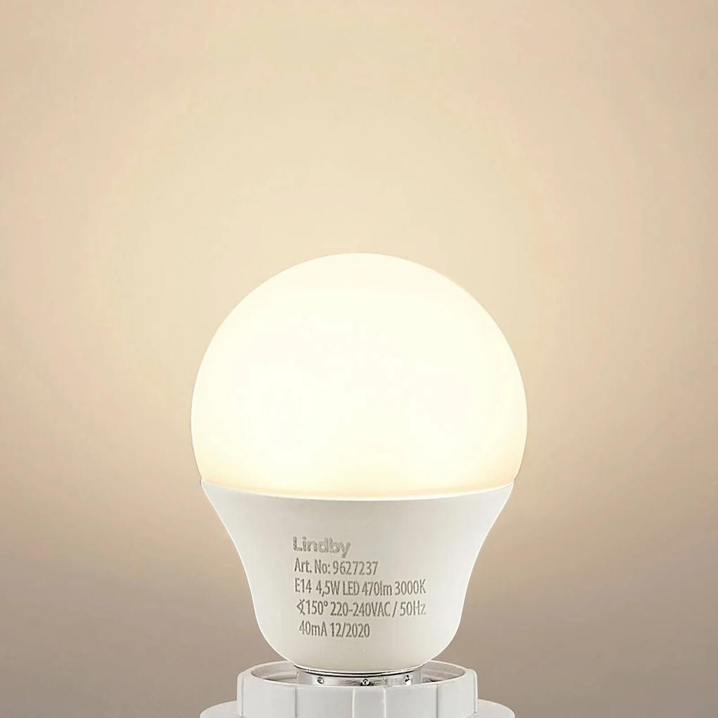 Lindby LED žárovka E14 G45 4,5W 3000K opálová sada 10 kusů
